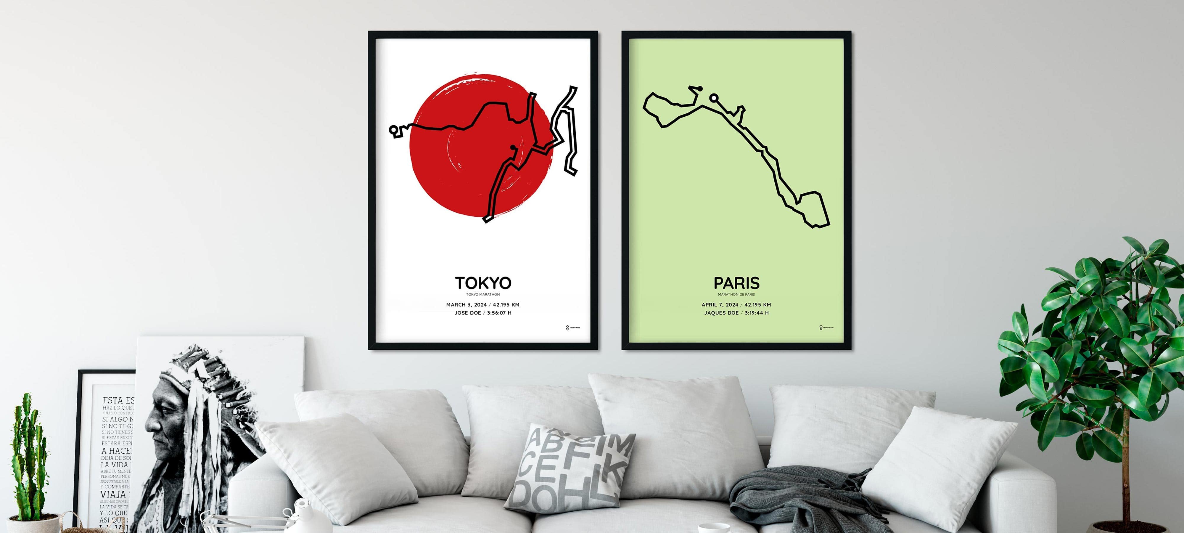 Sportymaps Running Posters: marathon, half-marathon, trailrun, ultra ...
